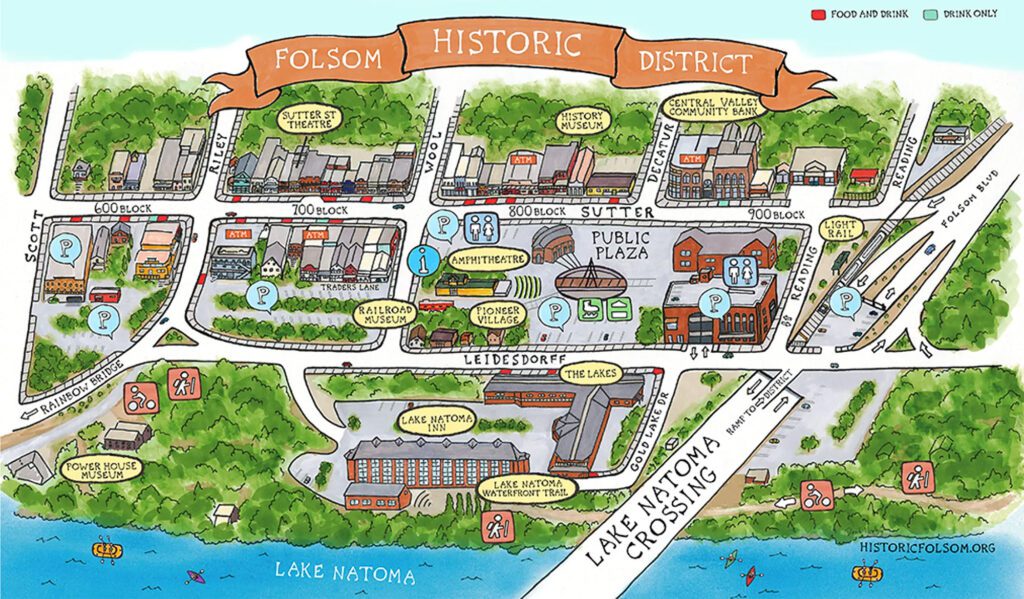 Historic-Folsom-town-map-California-Gold-Country - Life Out of Bounds